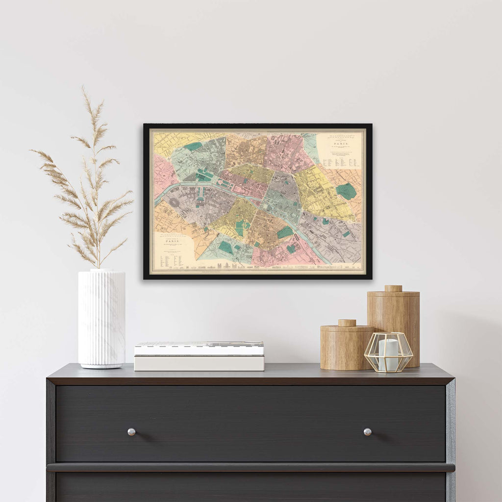 Vintage 1872 Paris France Map – Masterpiece Maps