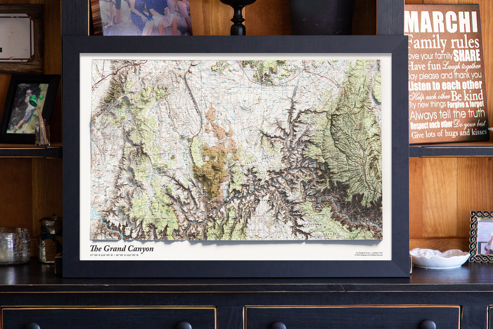 Grand Canyon Map | Shaded Relief Map of Grand Canyon – Masterpiece Maps