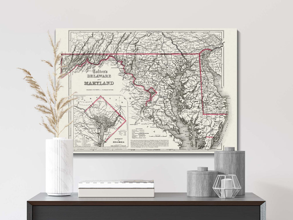 Vintage Delaware and Maryland State Map – Masterpiece Maps