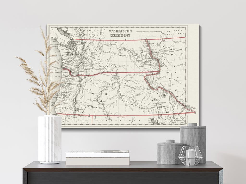 Vintage Washington & Oregon State Map – Masterpiece Maps