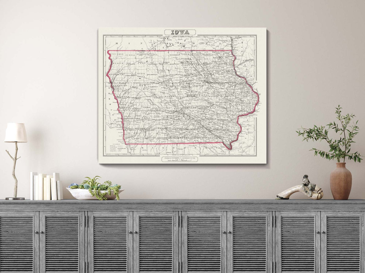 Vintage Iowa State Map – Masterpiece Maps